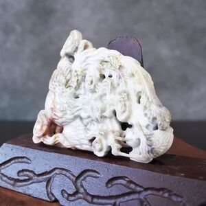 Vintage | Art | Antique Old Chinese Two Sided Dragon Phoenix Soapstone ...